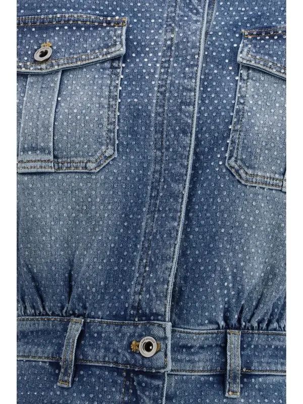 SELF-PORTRAIT Rhinestone Denim Jacket