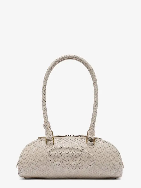 DIESEL® 1dr Python-effect Leather Shoulder Bag - Cream