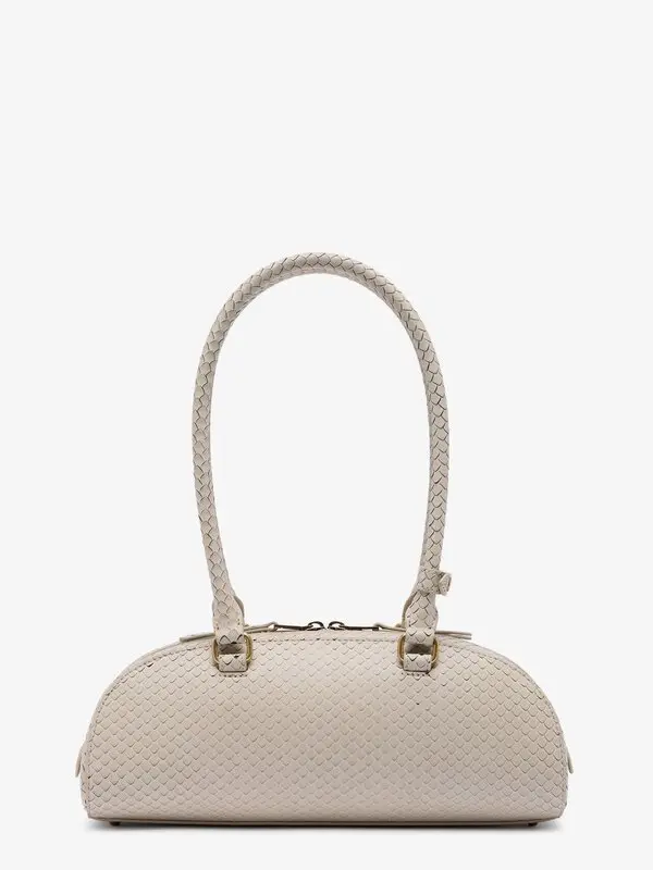 DIESEL® 1dr Python-effect Leather Shoulder Bag - Cream