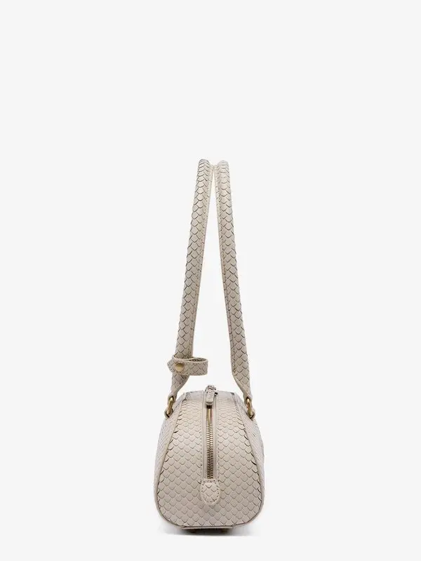 DIESEL® 1dr Python-effect Leather Shoulder Bag - Cream