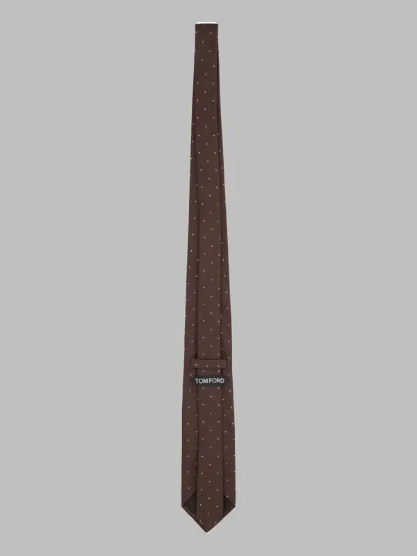 TOM FORD Cravatta In Jacquard Di Seta 8 Cm - Brown