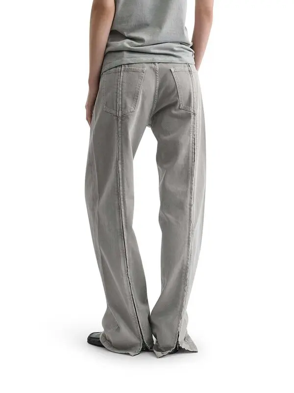 Phoebe Philo Ash Grey Cotton Zip-fly Jeans