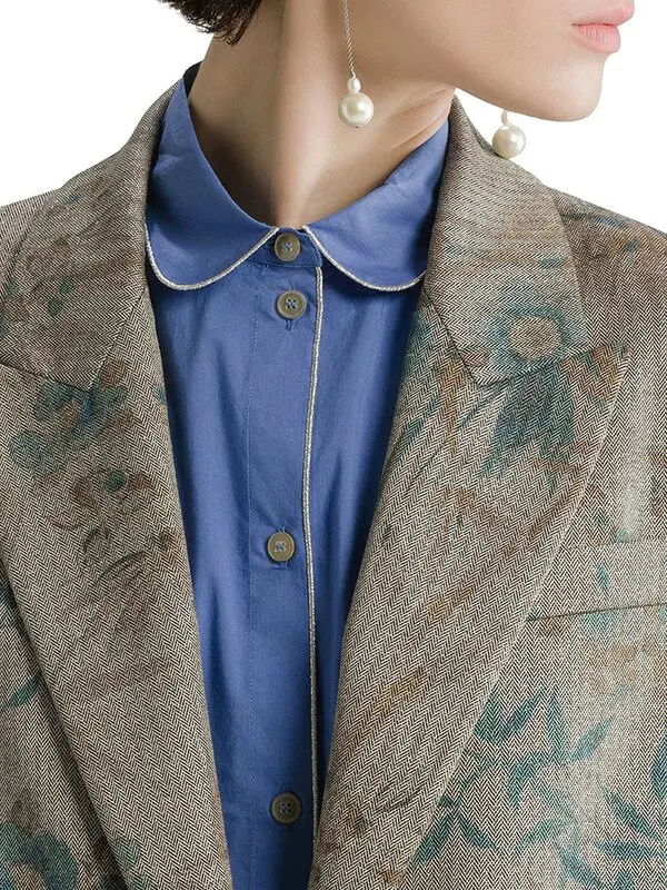 FORTE_FORTE Single-breasted Floral Print Blazer