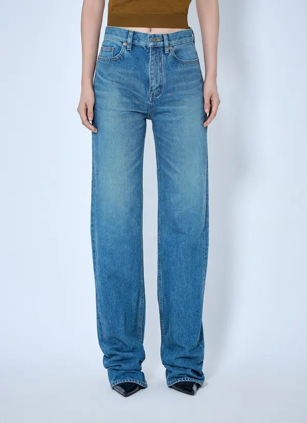 Saint Laurent Flared High-waisted Five-pocket Jeans - Blue
