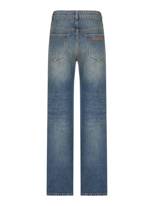 Miu Miu Five Pocket Straight Leg Jeans - Blue