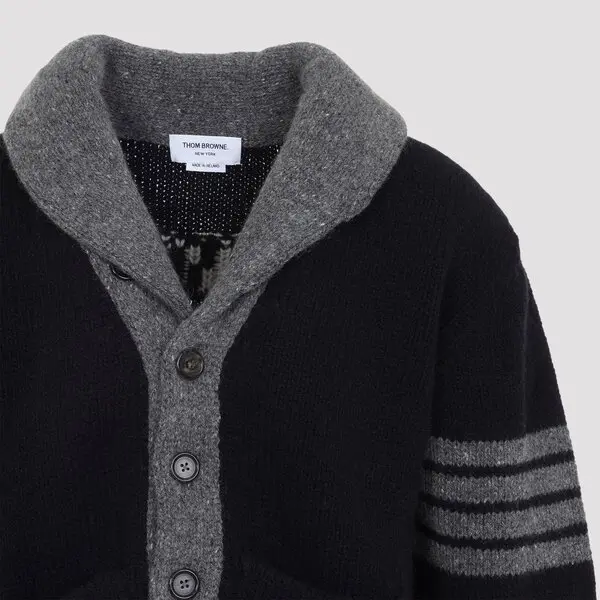 Thom Browne 65 Jersey Collar Cardigan