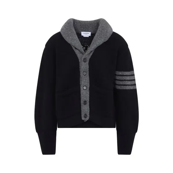 Thom Browne 65 Jersey Collar Cardigan - Blue