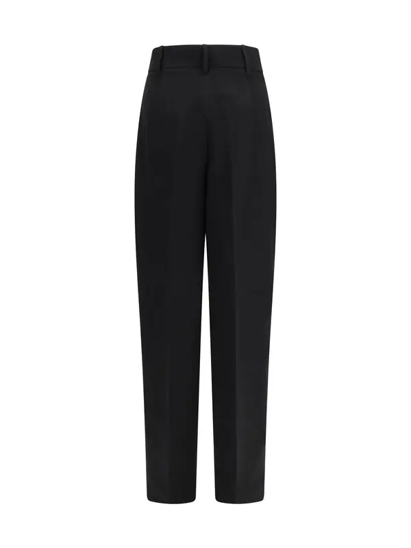 Max Mara Mstsumero Pants In Linen Batavia - Black