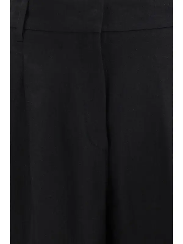 Max Mara Mstsumero Pants In Linen Batavia - Black