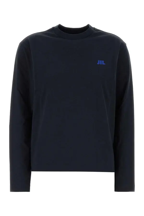 JIL SANDER Cotton Long Sleeve T-shirt - Blue