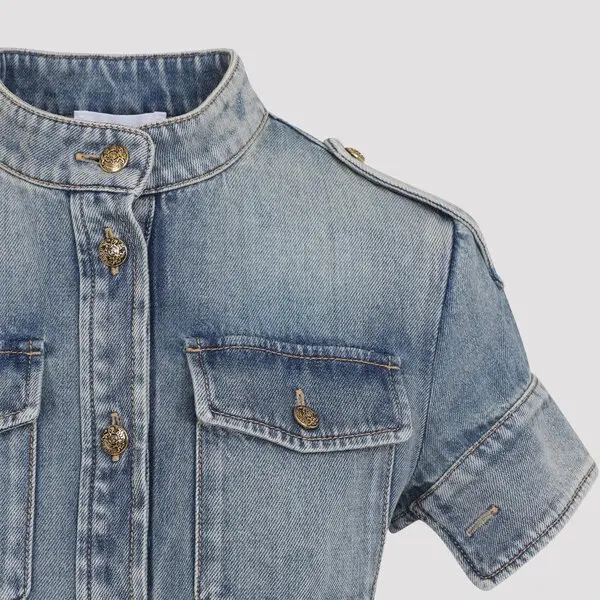 Alexander McQueen Denim Mini Dress - Blue
