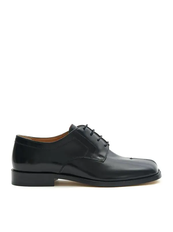 MAISON MARGIELA Derby Tabi In Polished Calfskin - Black