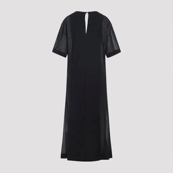 Carven Sheer Draped Midi Dress