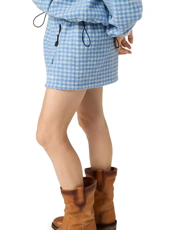 Miu Miu Gingham Fleece Miniskirt