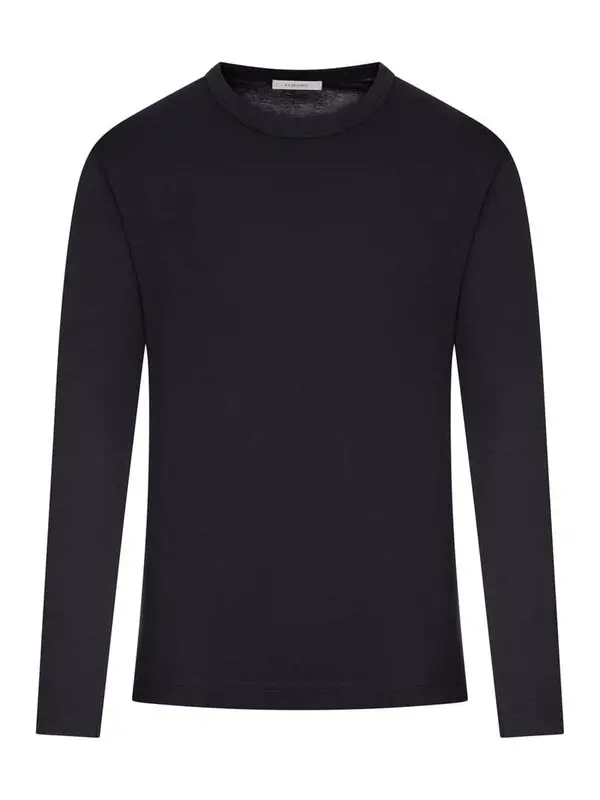 LEMAIRE Long-sleeved Cotton T-shirt - Black