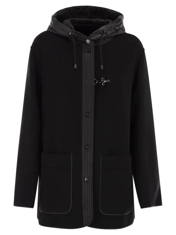 FAY Two-material Wool And Cashmere Caban Coat