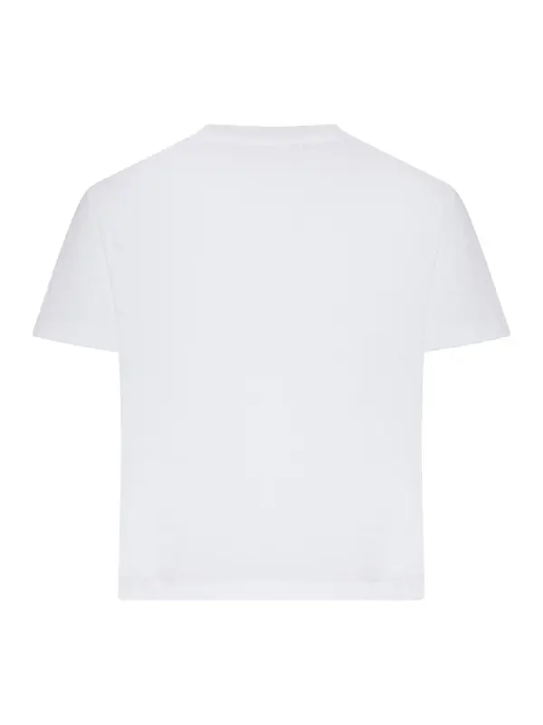 Miu Miu Cotton Jersey T-shirt With An Appliqué Logo - White