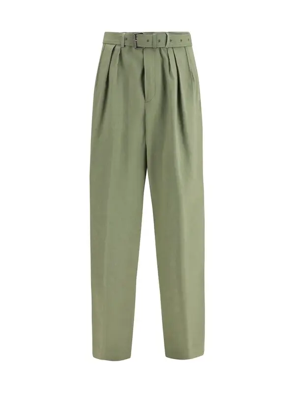 Dries Van Noten Striped Wool-blend Trousers - Green
