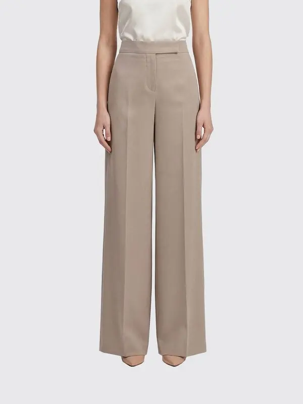 Max Mara Taffeta Palazzo Trousers - Brown