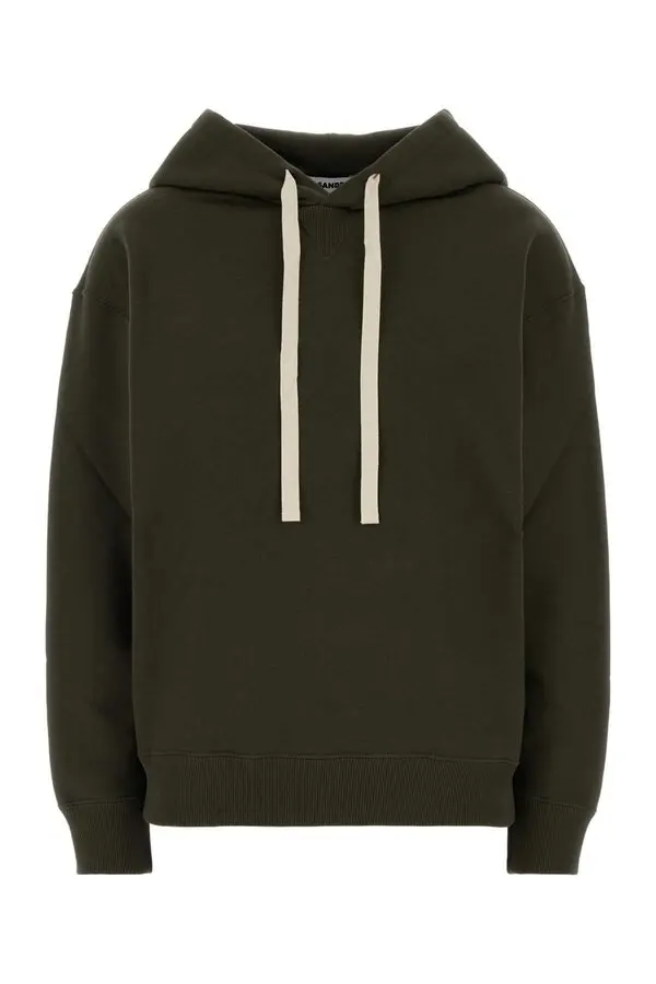 JIL SANDER Olive Cotton Sweatshirt - Green