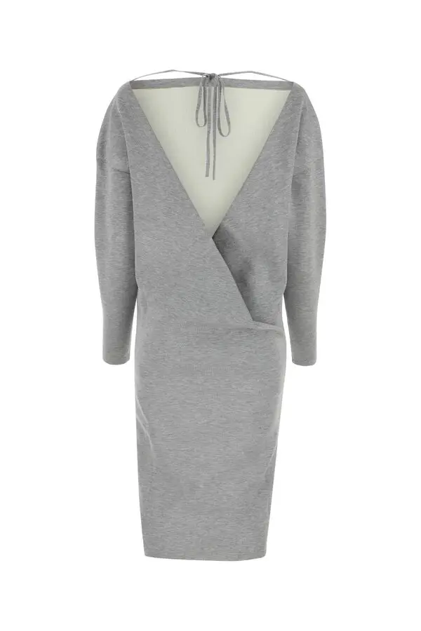 Gucci Grey Stretch Wool Blend Dress