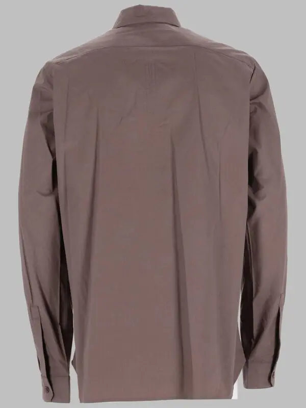 Rick Owens Camicia Work In Popeline - Brown