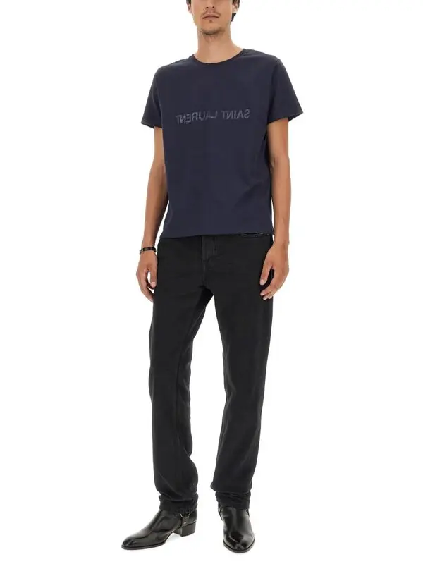 Saint Laurent Inverted Logo T-shirt - Blue