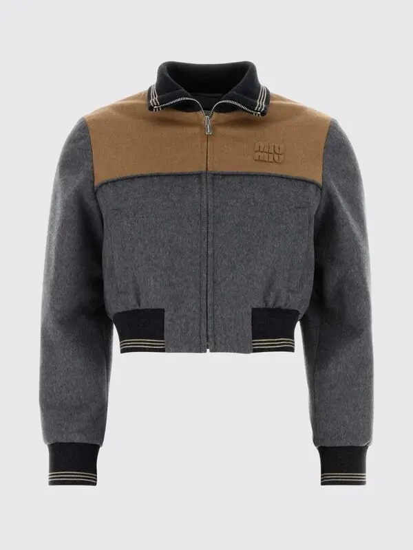 Miu Miu Virgin Wool And Cashmere Hoodie - Gray
