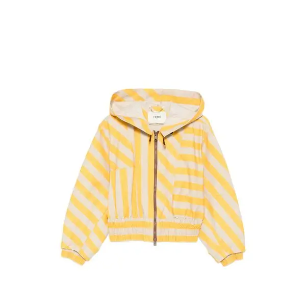 Fendi Striped Bomber Jacket - Yellow