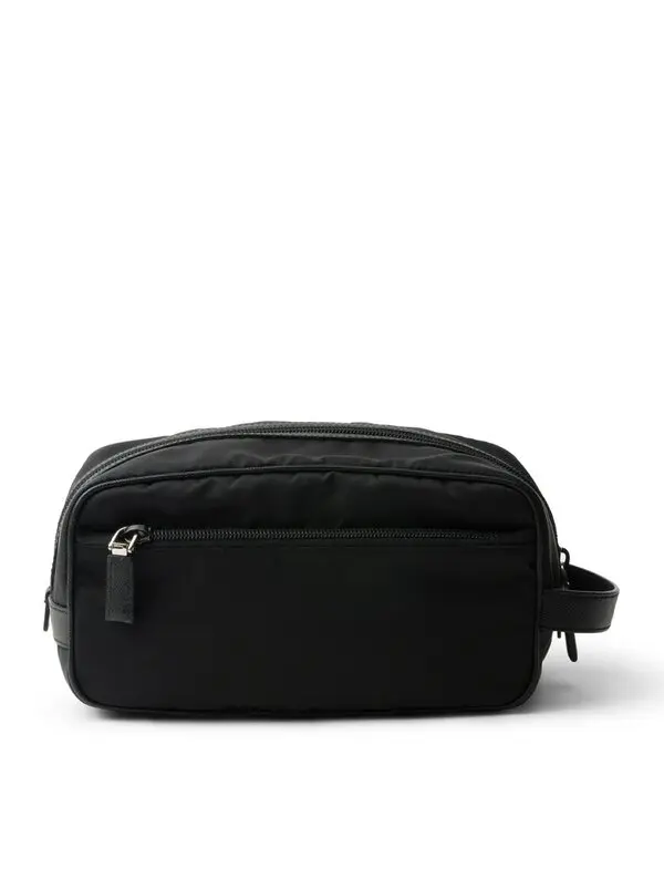 Prada Travel Pouch In Re-nylon And Saffiano
