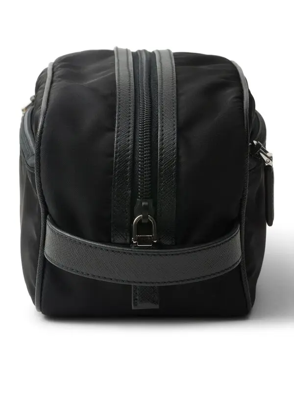 Prada Travel Pouch In Re-nylon And Saffiano