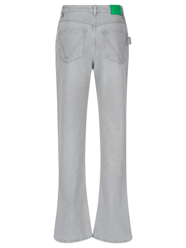 Bottega Veneta Light Grey Washed Denim Flared Jeans