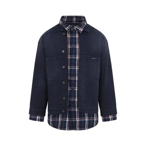 Balenciaga Patched Shirt Jacket - Blue