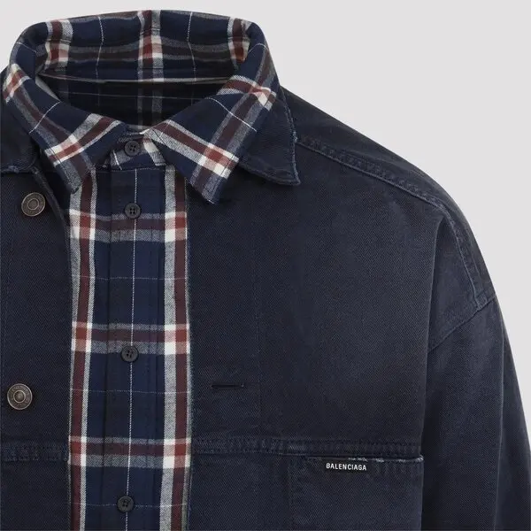 Balenciaga Patched Shirt Jacket - Blue
