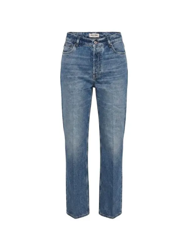 Miu Miu Cotton Denim Jeans - Multicolor