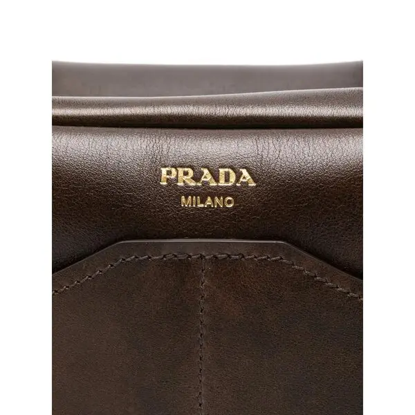 Prada Leather Shoulder Bag - Brown