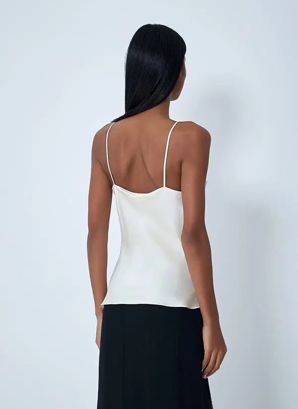 Chloé Silk Satin And Lace Tank Top