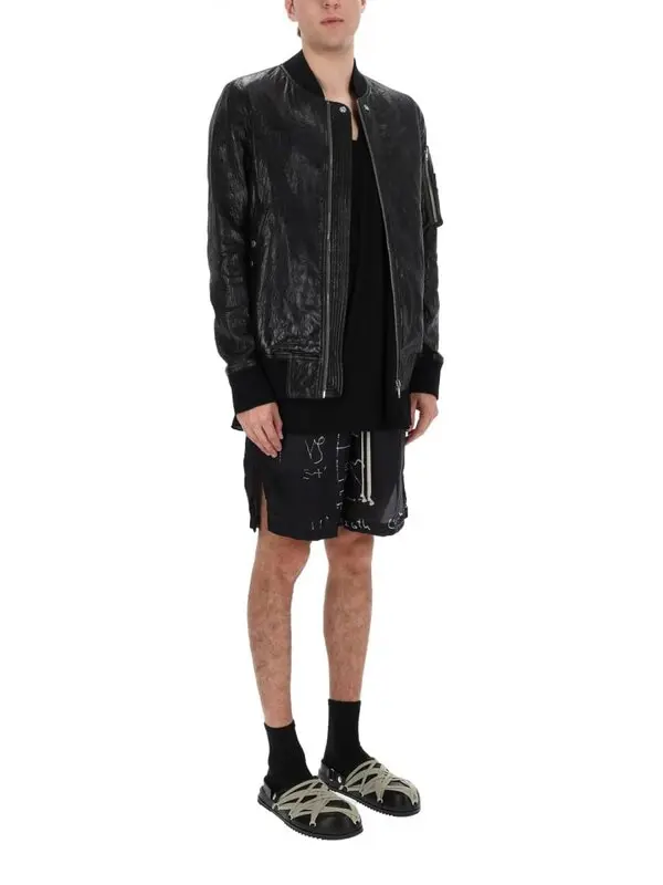 Rick Owens Bomber Jacket Classic Flight - Black