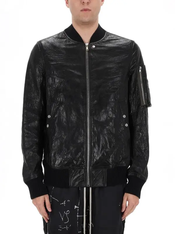 Rick Owens Bomber Jacket Classic Flight - Black