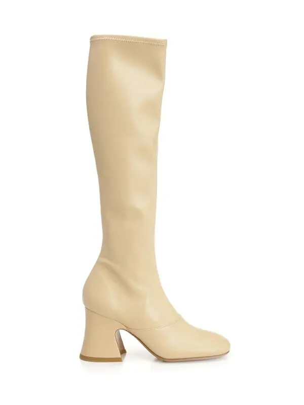 Chloé Synthetic Leather Janis Boots - Cream