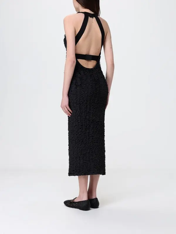 Max Mara Viscose Midi Dress With Ruffles