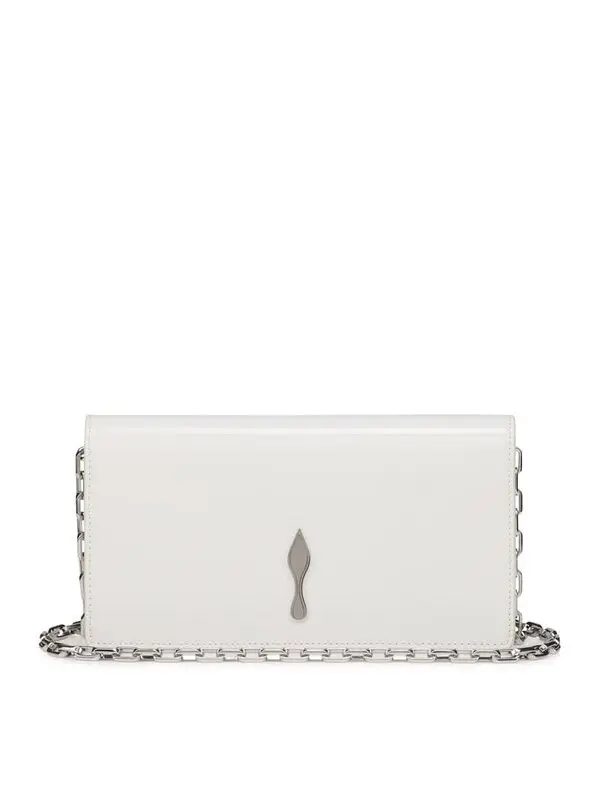 CHRISTIAN LOUBOUTIN Bettina Patent Calfskin Clutch - White