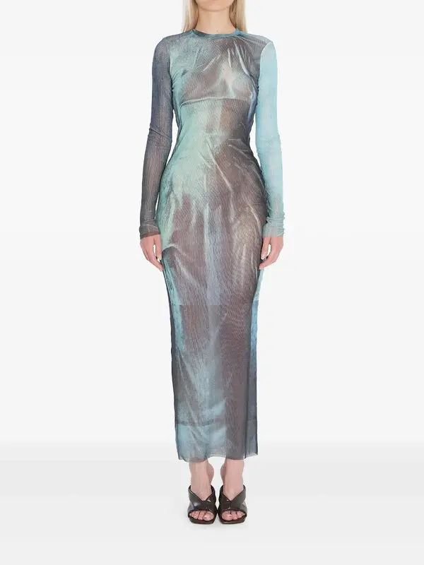 JEAN PAUL GAULTIER Water-print Maxi Dress - Blue