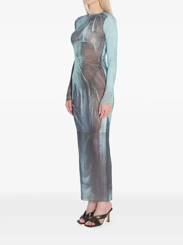 JEAN PAUL GAULTIER Water-print Maxi Dress - Blue