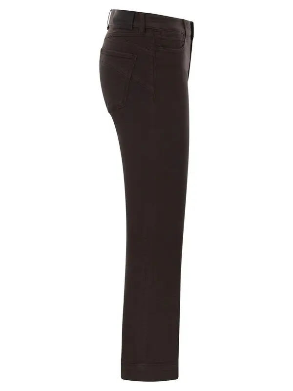 Sportmax Enna Denim Pants With Mini Flare Line - Multicolor