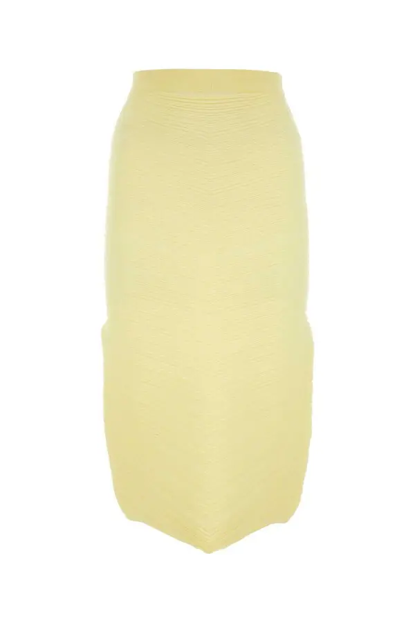 Bottega Veneta Stretch Cotton Blend Skirt - Yellow