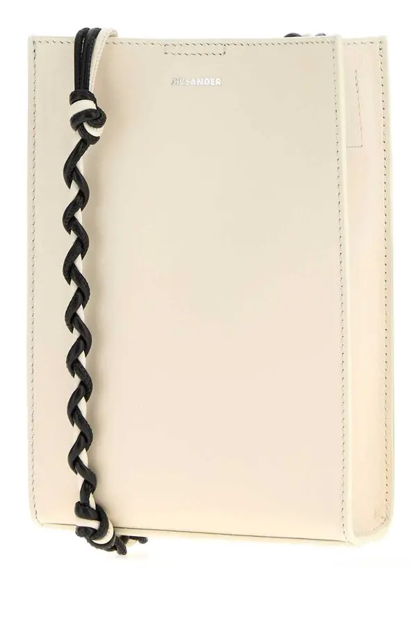 JIL SANDER Ivory Leather Small Tangle Shoulder Bag - White