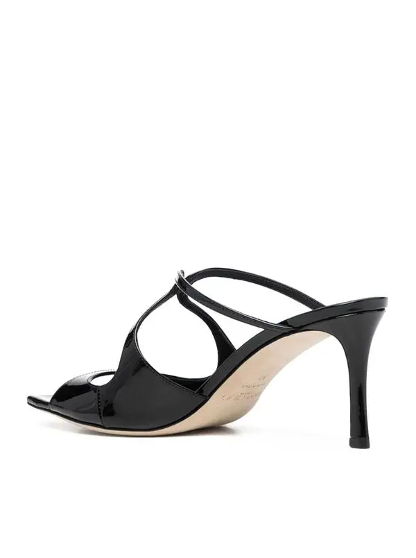 JIMMY CHOO Anise 75mm Shiny Leather Sandals