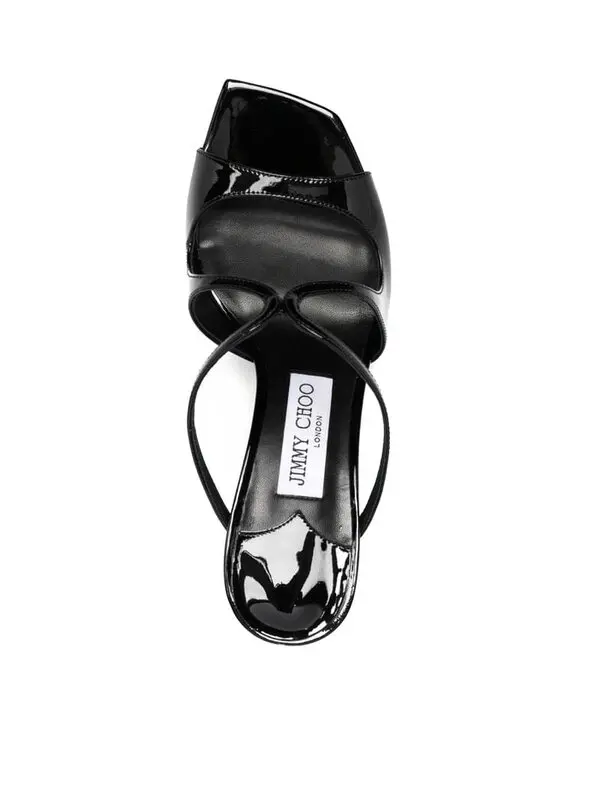 JIMMY CHOO Anise 75mm Shiny Leather Sandals