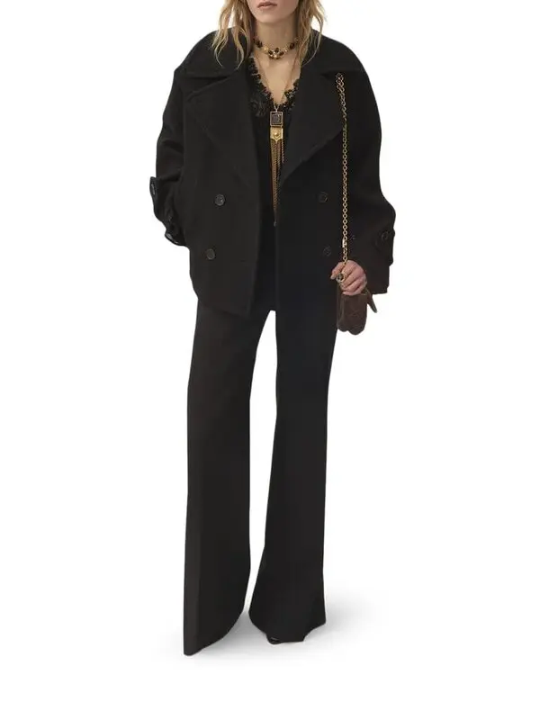 Chloé Oversized Short Wool Coat - Black